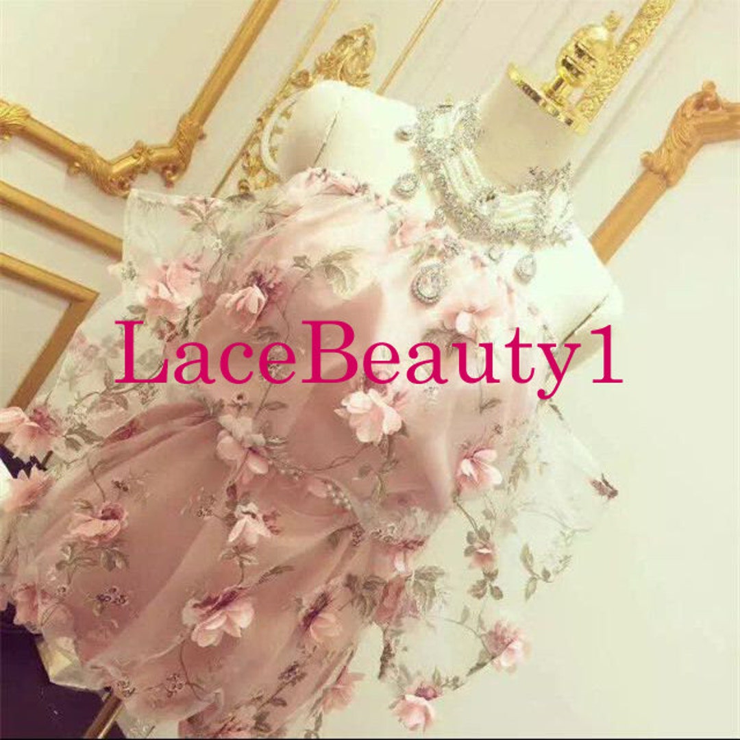 Bunte Organza mit 3D Blumen Venedig Organza Blumen Organza Stoff ...