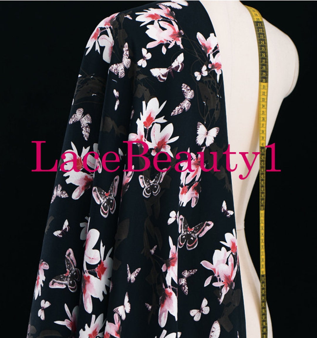 Tela de seda colorida con impresión flores suave seda Venecia ropa seda ...