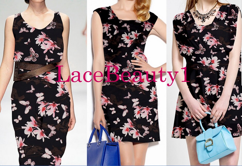 Tela de seda colorida con impresión flores suave seda Venecia ropa seda ...