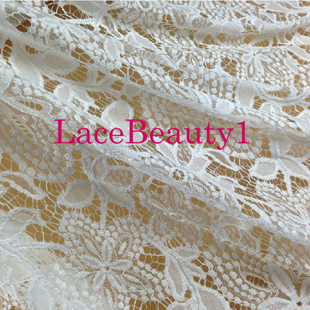 White Lace, Soft Lace Fabric, Milk Silk Lace, Flower Lace Fabric ...
