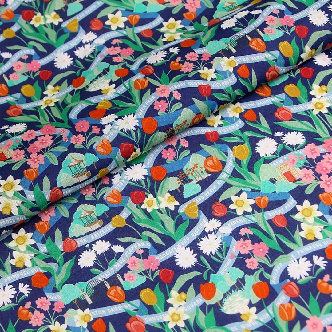 Colorful Cotton Fabric Pure Cotton Fabric Liberty Style Floral Cotton ...