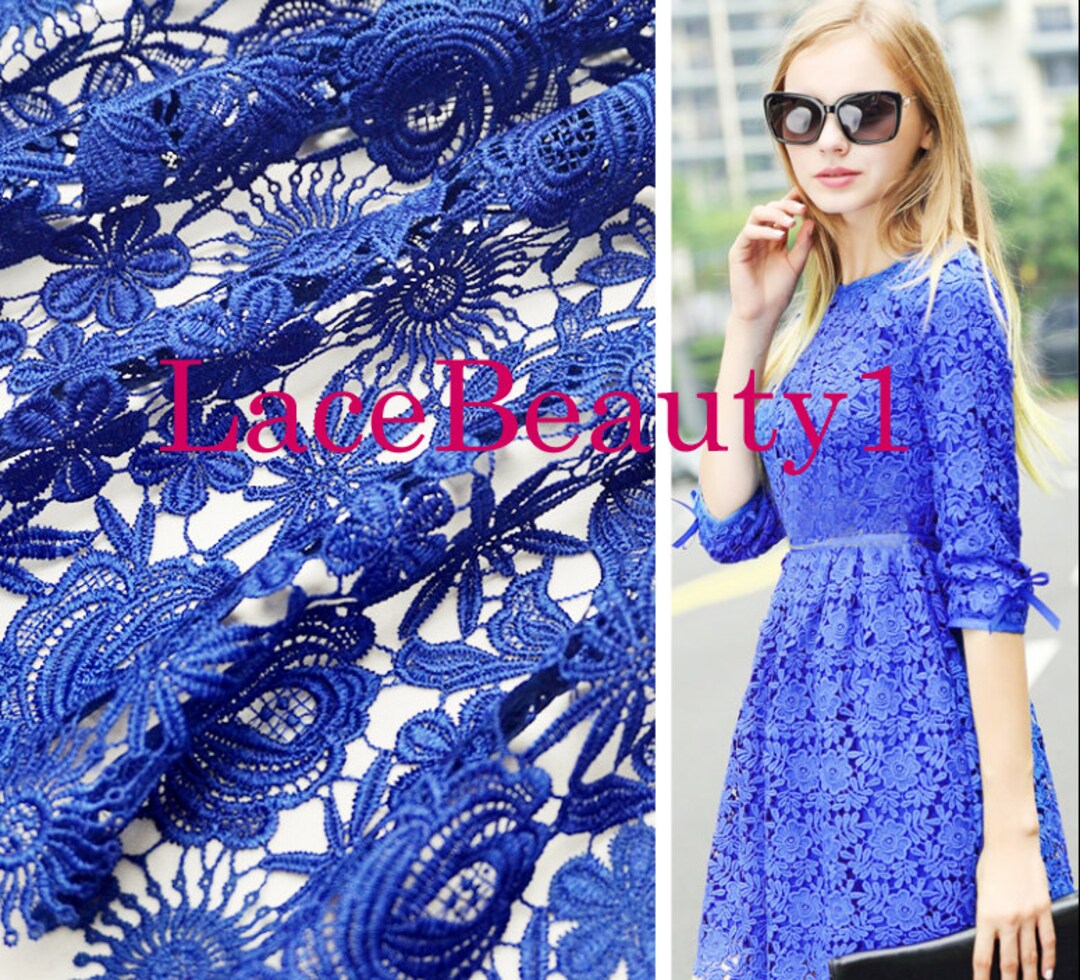 Royal Blue Water-soluble Lace,blue Lace,wedding Lace,bridal Lace ...