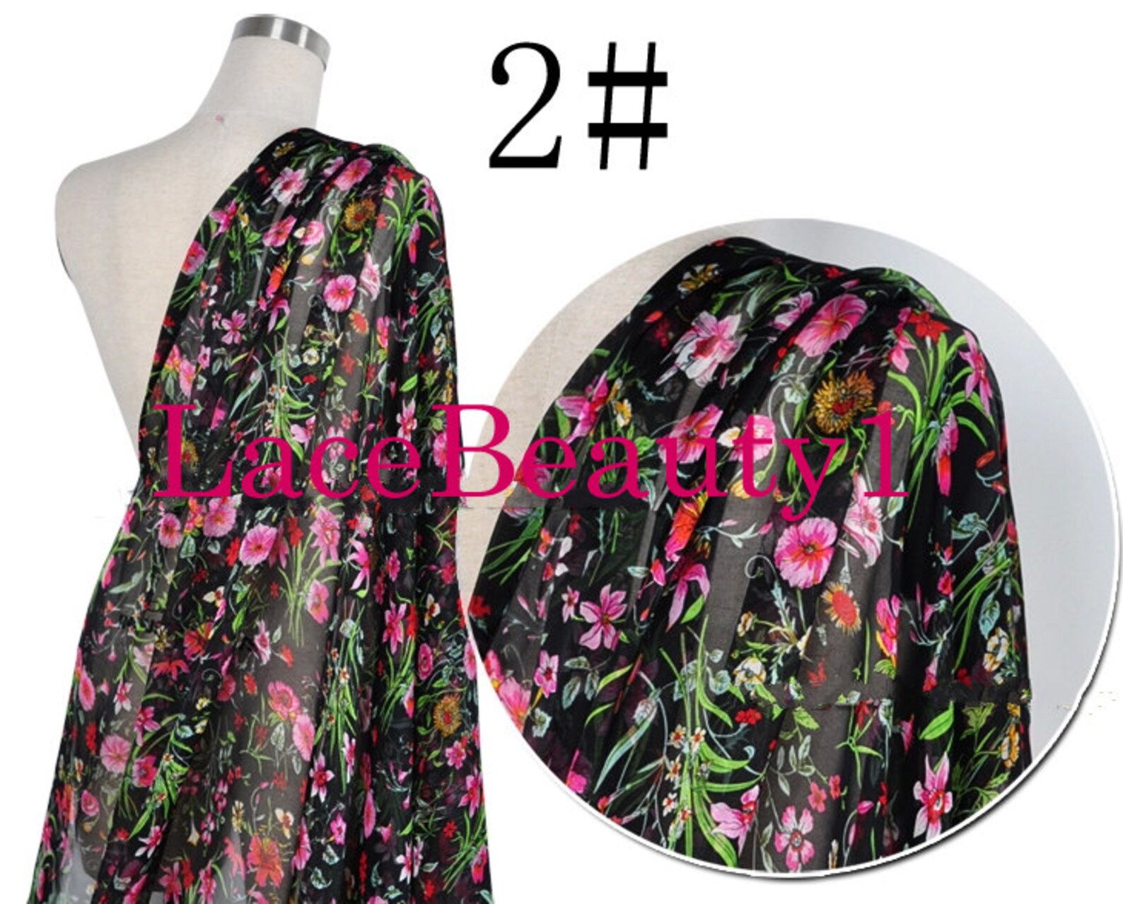 Colorful Silk Chiffon With Printing Flowers Soft Silk Chiffon Venice ...
