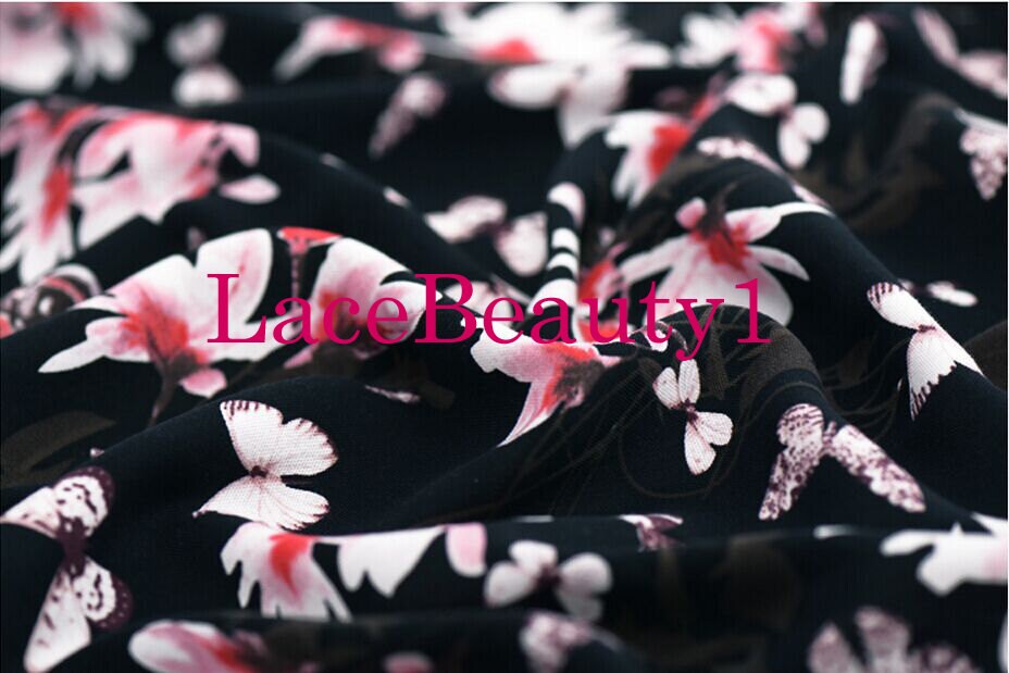 Tela de seda colorida con impresión flores suave seda Venecia ropa seda ...