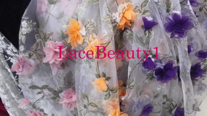 Embroidery Organza Printed Chiffon Soft Chiffon Venice Chiffon Floral ...
