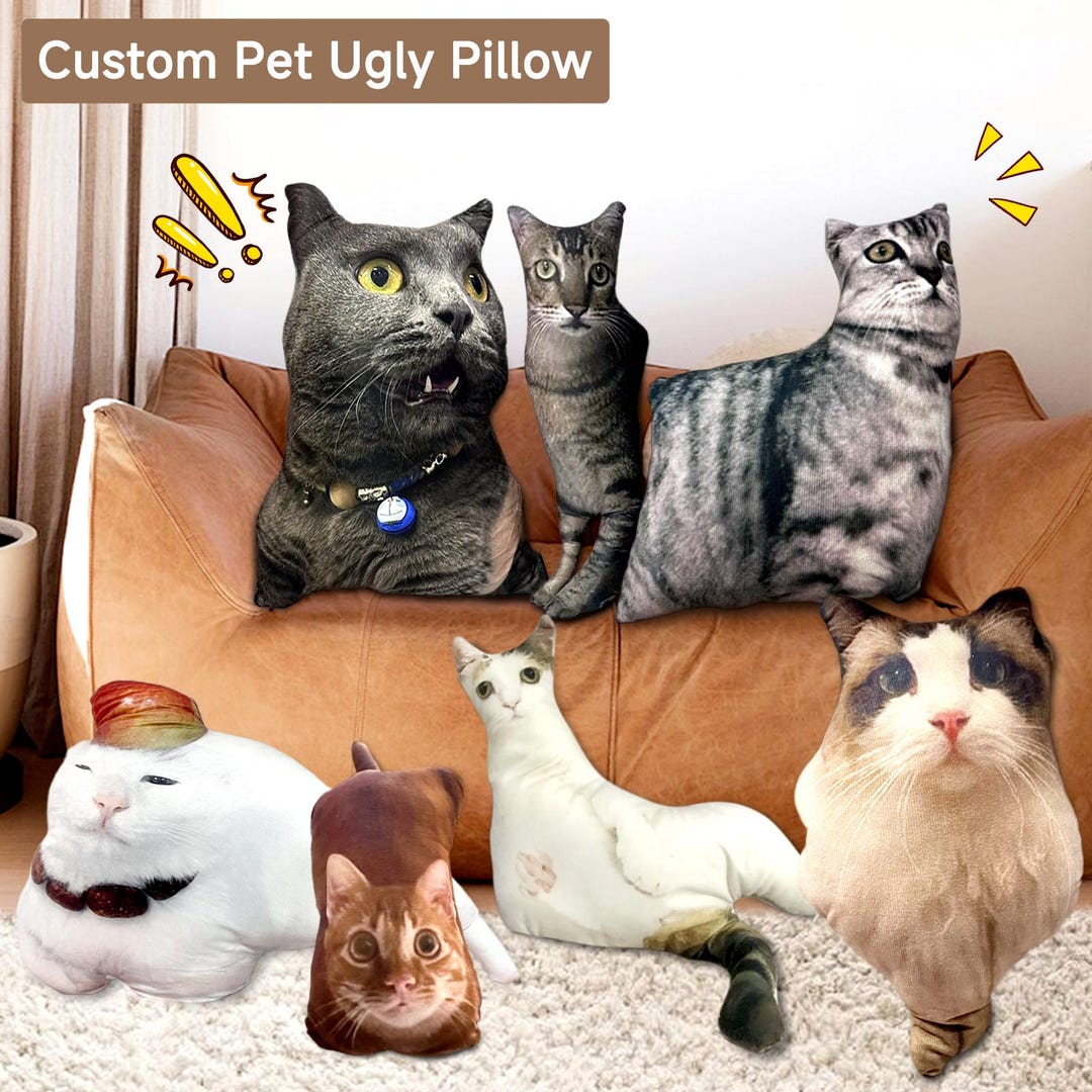 Custom Ugly Pet Pillow Personalized Gifts for Friends Decor Unique Pet ...