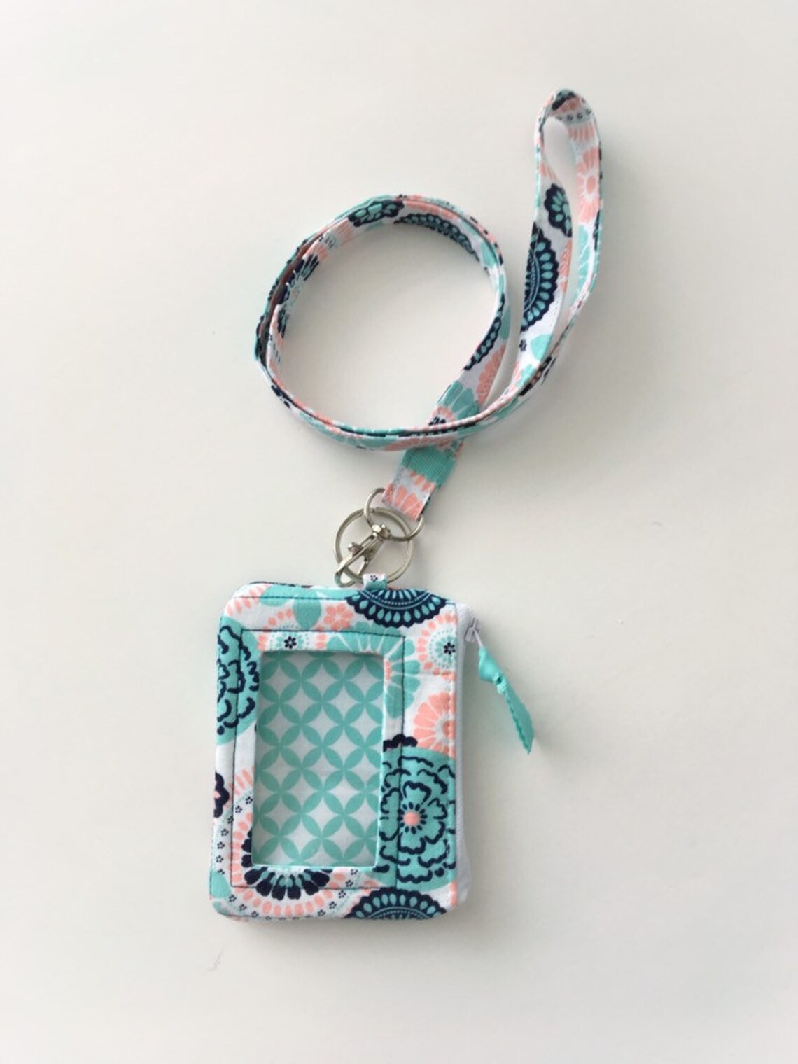 Zip ID Case Personalized Keychain Wristlet Key Fob Monogrammed Keychain ...