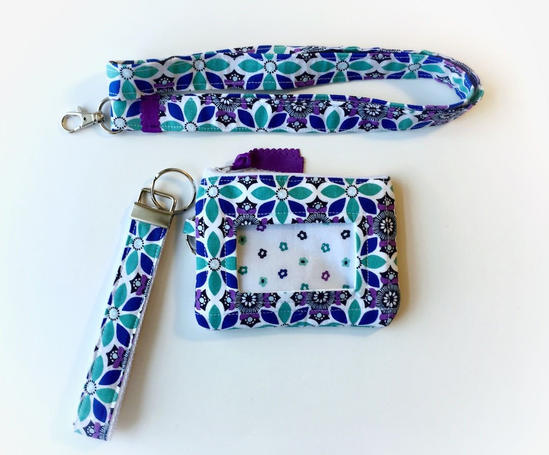 Zip ID Case Keychain Wristlet Personalized Keychain Monogramed Keychain ...