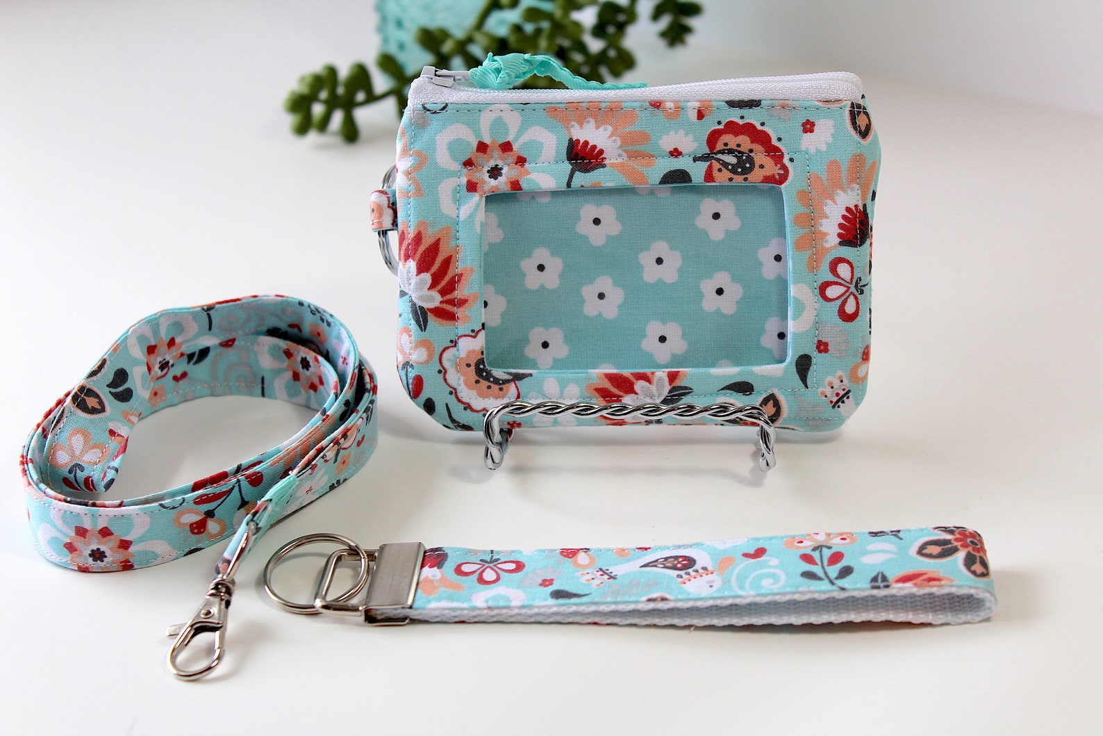 Zip ID Case Personalized Keychain Wristlet Key Fob Monogrammed Keychain ...
