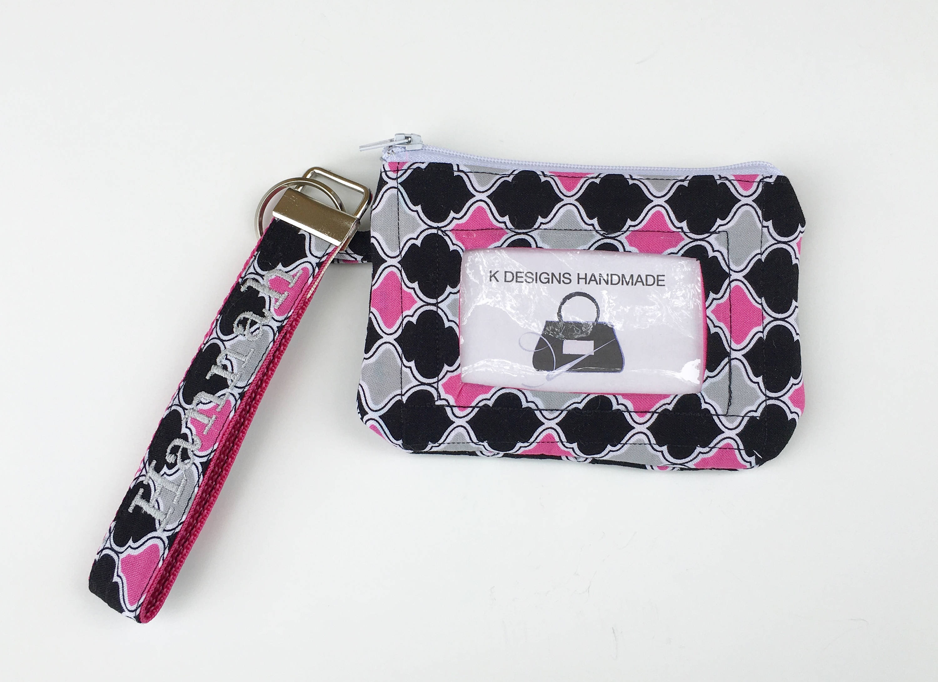 Zip ID Case Personalized Keychain Wristlet Key Fob - Etsy