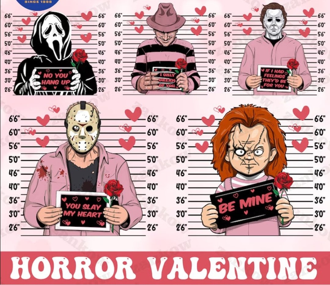 5 Valentine Horror Killers Png Bundle, Valentine Killer Love Png Bundle ...