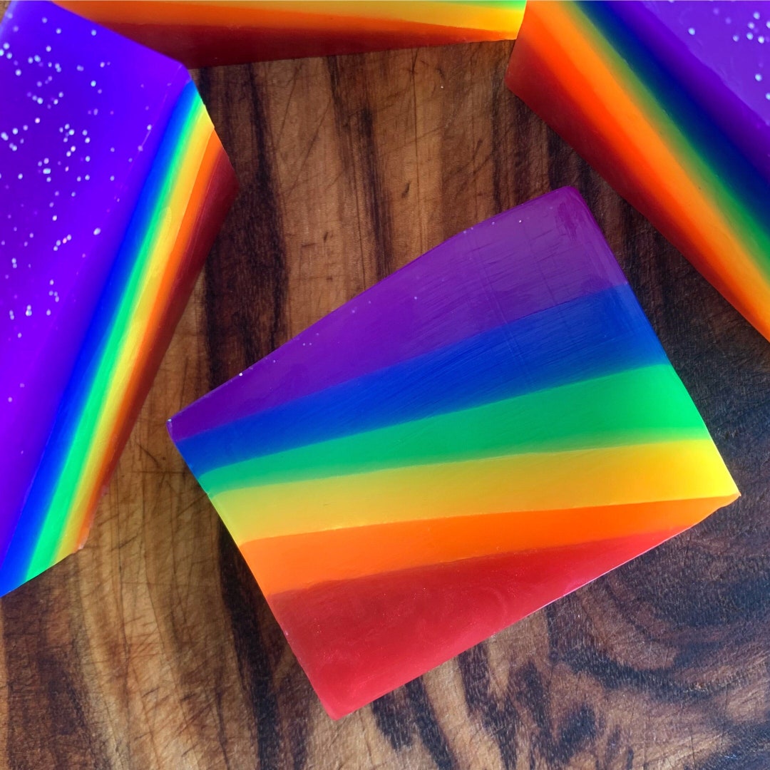 Rainbow Pride Soap Bar | Watermelon + Gin Spritz | Gaysmr Soap ...