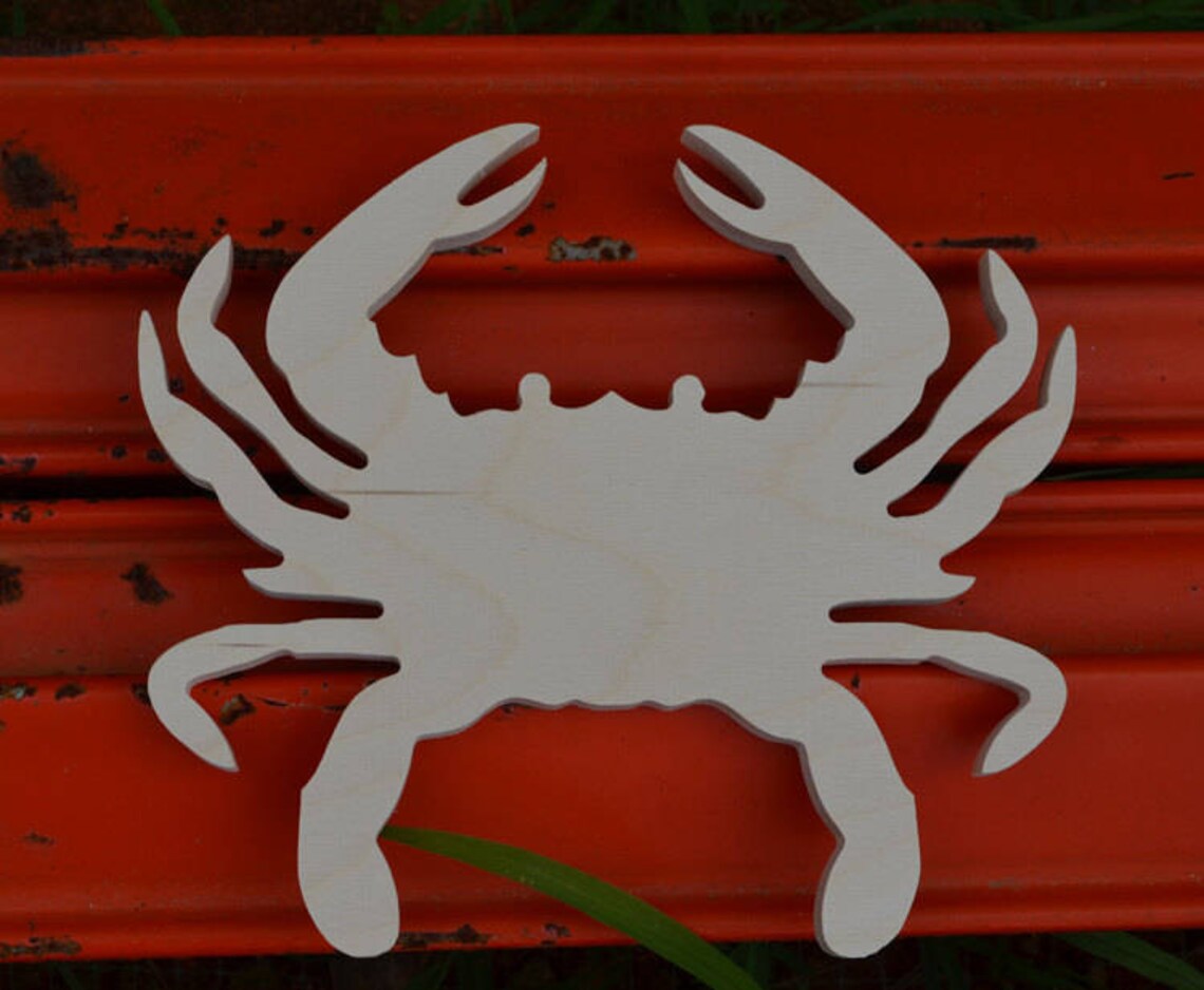 Large Wood Crab Sign Decor Crab Shape Cut Out Unfinished - Etsy