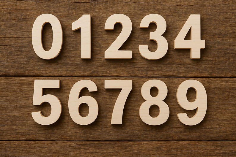 Wooden Number 4 - Arial Font | Unfinished Baltic Birch Wood Craft ...