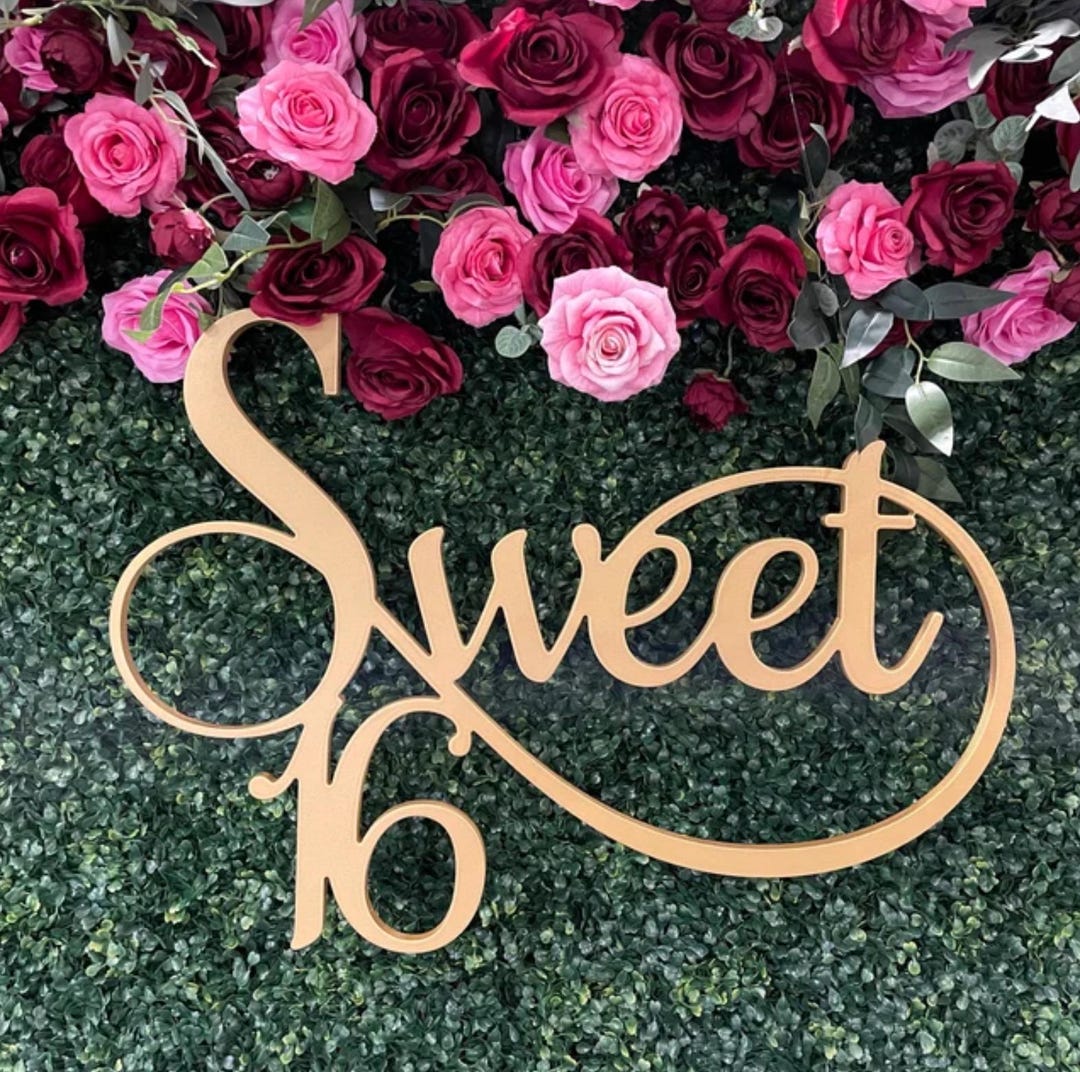 Sweet 16 Wood Sign - Sweet 16 Name Cutout - Wood Sweet 16 Birthday ...