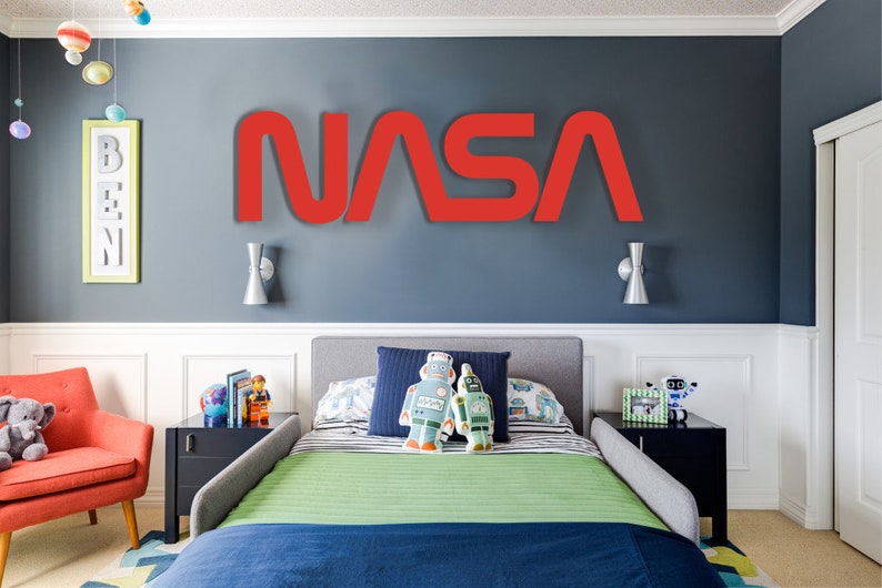 NASA Sign Cutout NASA Letters Boys Room Decor Space Decor - Etsy