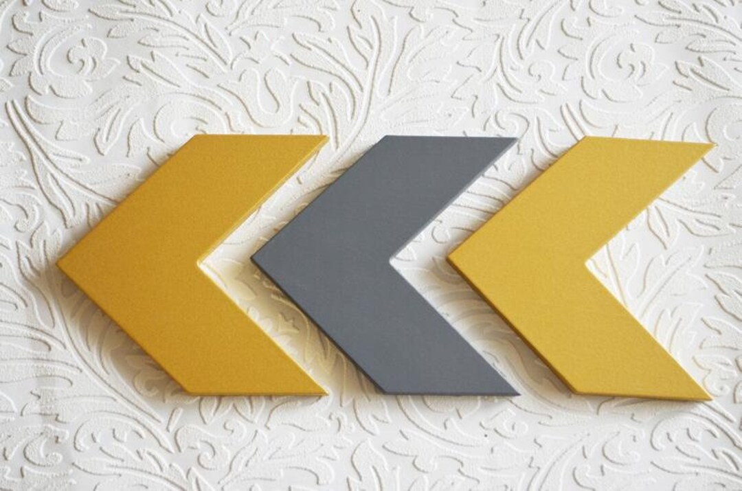Wooden Chevron Arrows Cutout Wall Decor - Wall Art 3 Pieces - Farmhouse ...
