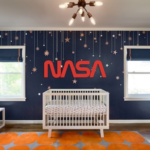 NASA Sign Cutout - NASA Letters Boys Room Decor - Space Decor - Large ...