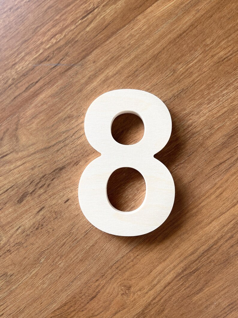 Wooden Number 4 - Arial Font | Unfinished Baltic Birch Wood Craft ...