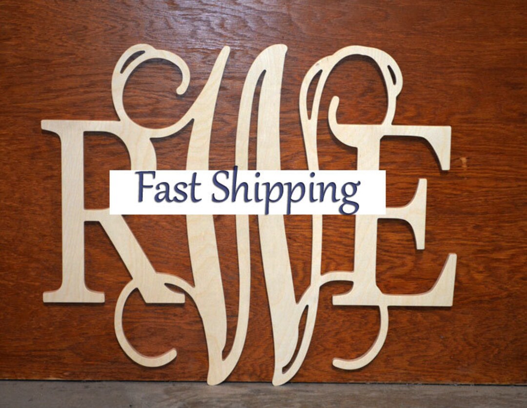 Wooden Monogram - Monogram Wall Hanging- 24 Inch Wide - Wedding ...