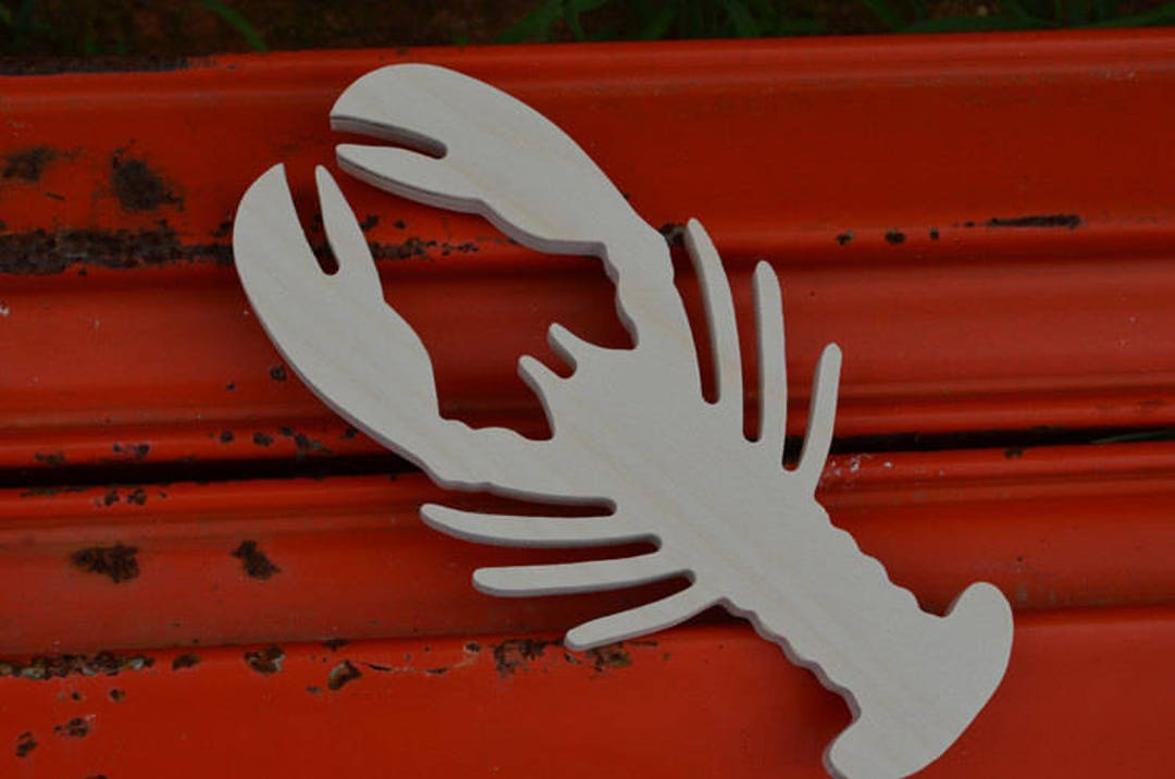 Large Lobster Wooden Cutout Sign - Nautical Decor - Nautical Wood ...