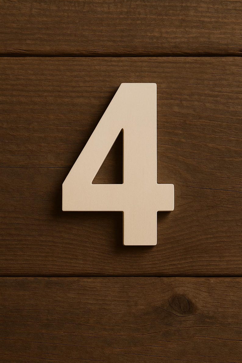 Wooden Number 4 - Arial Font | Unfinished Baltic Birch Wood Craft ...