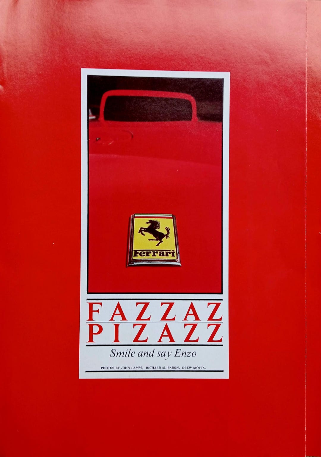 Ferrari FAZZAZ PIZAZZ Smile and Say Enzo VTG 1985 8-page Foldout ...