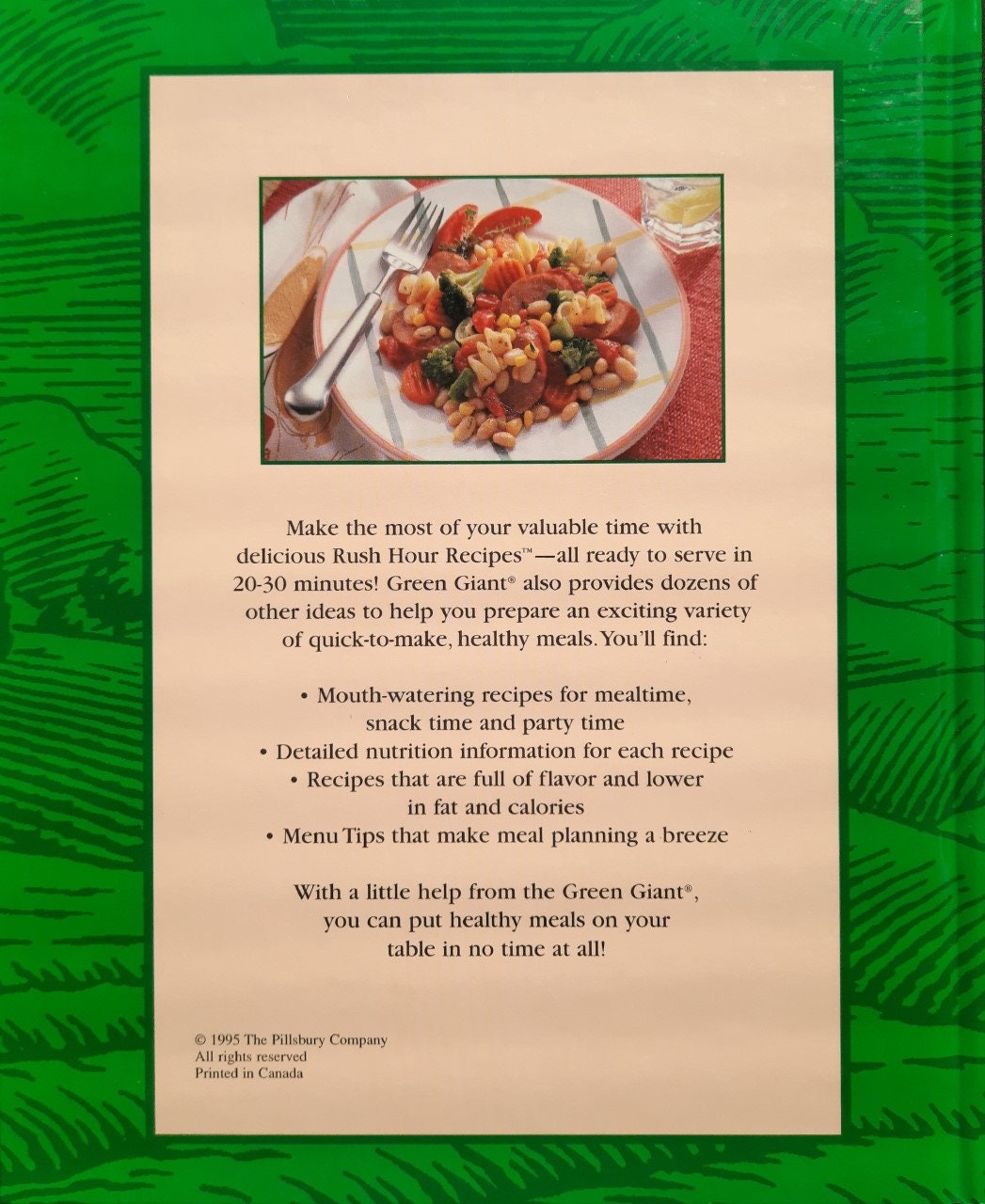 Cookbook, Green Giant Rush Hour Recipes & Quick Dinner Ideas, 1995 ...
