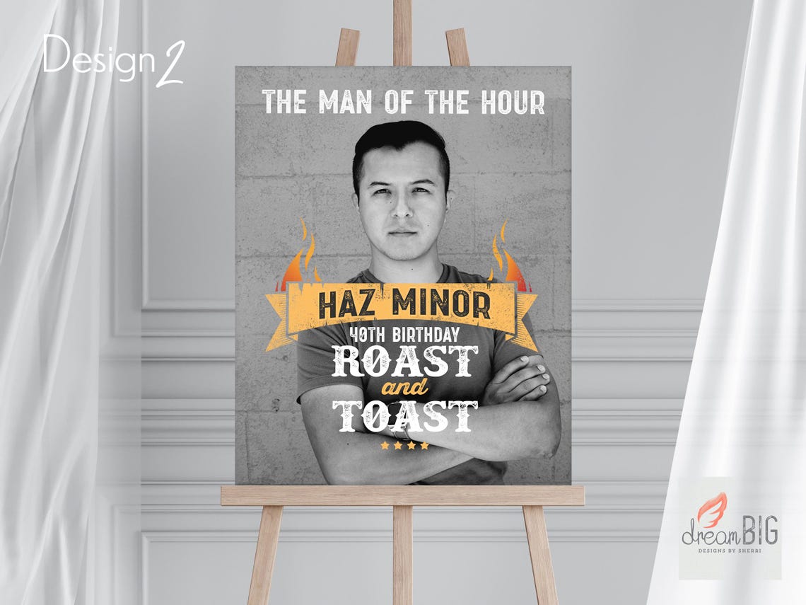 Roast and Toast Birthday Sign - Digital File - Personalized With Name ...