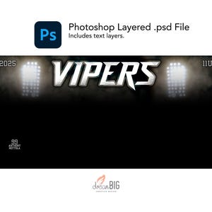 Vipers Baseball Banner Photoshop Template - 8'x4' and 6'x4' PSD File ...
