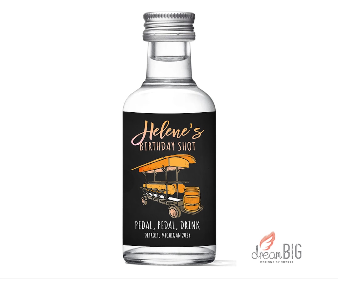 Custom Mini Liquor Labels: Pedal Pub Favors (2x2 Print at Home) (PDF ...