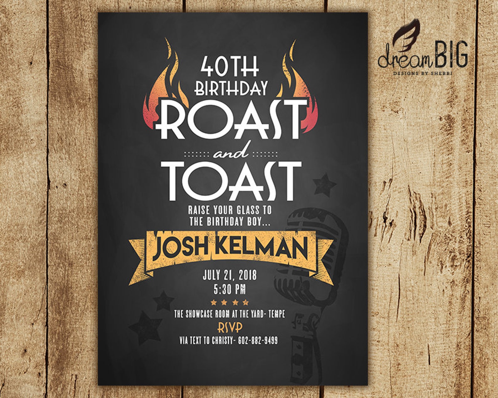 Roast and Toast Birthday Invitation - 21st 30th 40th 50th - Party ...