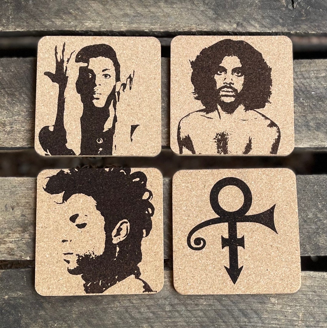 Prince the Artist Coasters Set of 4 | Laser Engraved Cork Drink ...