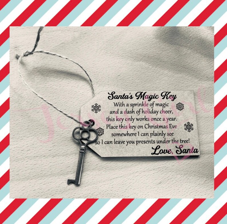 Santas Magic Key With Custom Wood Tag and Metal Key Holiday - Etsy