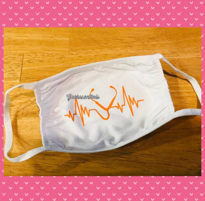 Heart Beat Face Mask Stethoscope Doctor Nurse Essential - Etsy