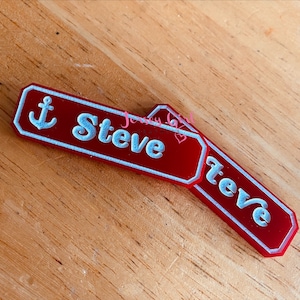 Personalized Name Badge Tag Acrylic Gift Anchor Scoops Ahoy Stranger ...