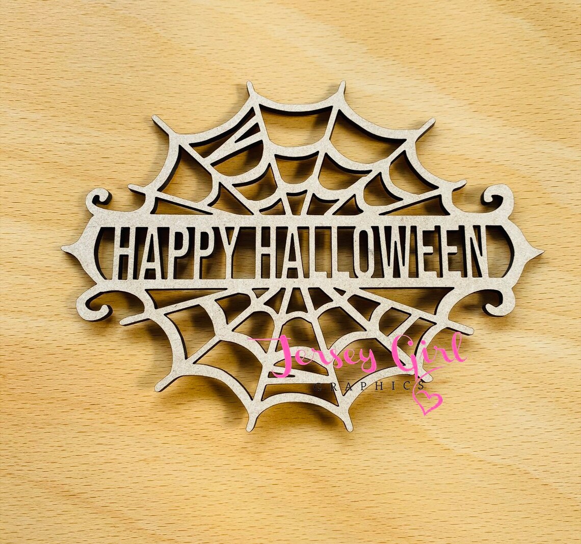 Personalized Name Wooden Spider Web Halloween Sign Wall Door - Etsy