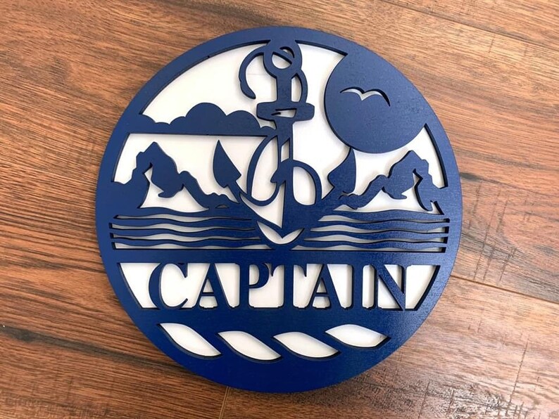 Nautical Beach Themed Personalized 11” Wooden Sign With Stand Ocean Sea ...
