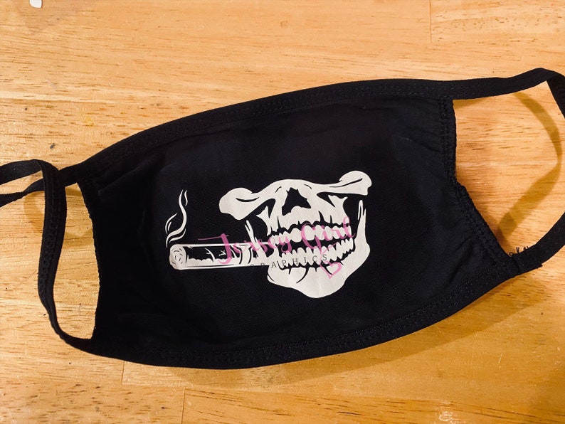 Cigar Smoking Skull Jaw Cotton Face Mask Gift Fall October Spooky ...