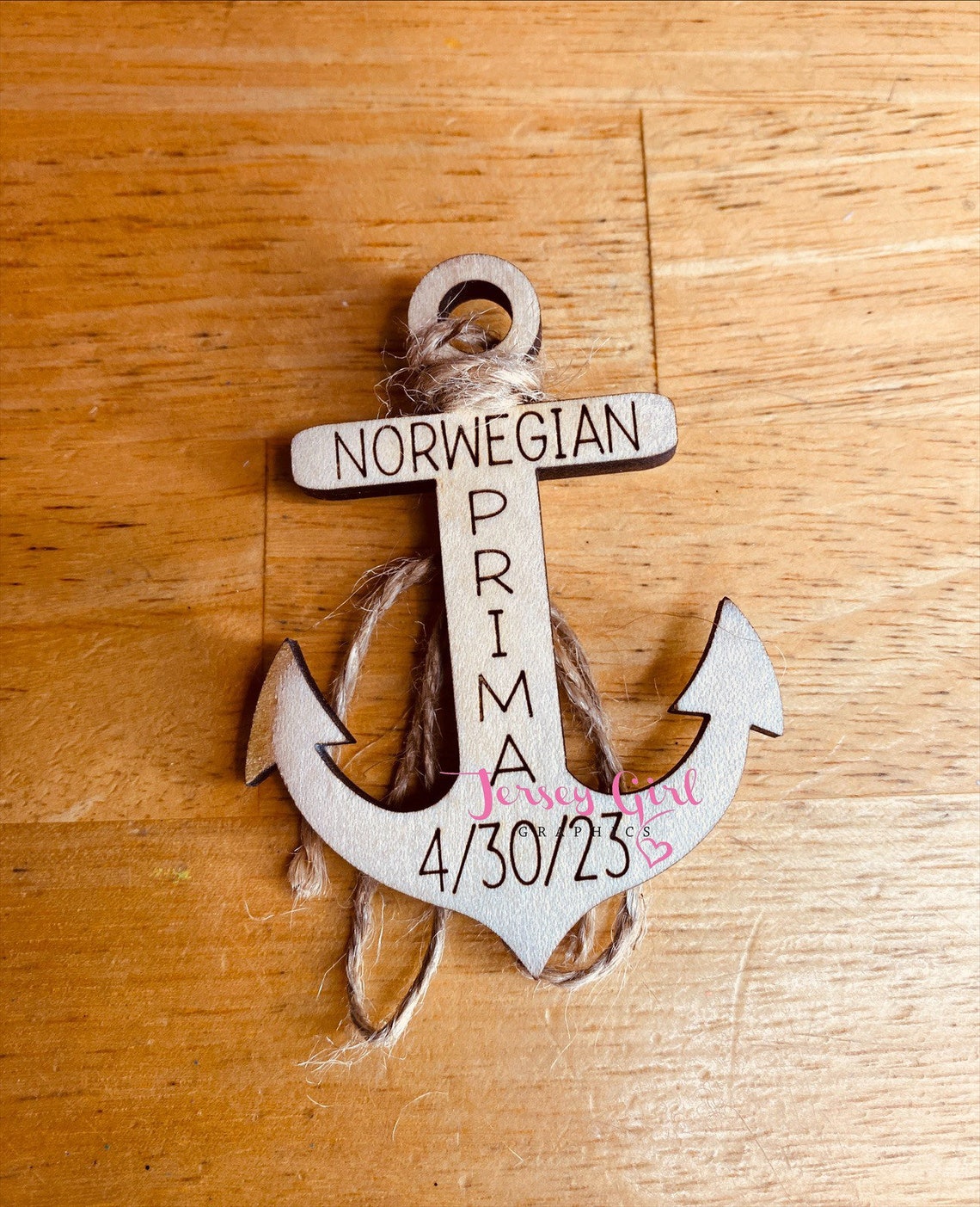 Cruise Ship Keepsake Anchor Wooden Ornament Magnet Gift Birthday ...