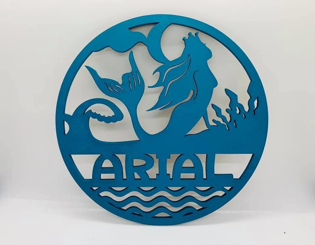 Personalized Mermaid Wooden Name Sign Circle Ocean Sea Beach Life H20 ...