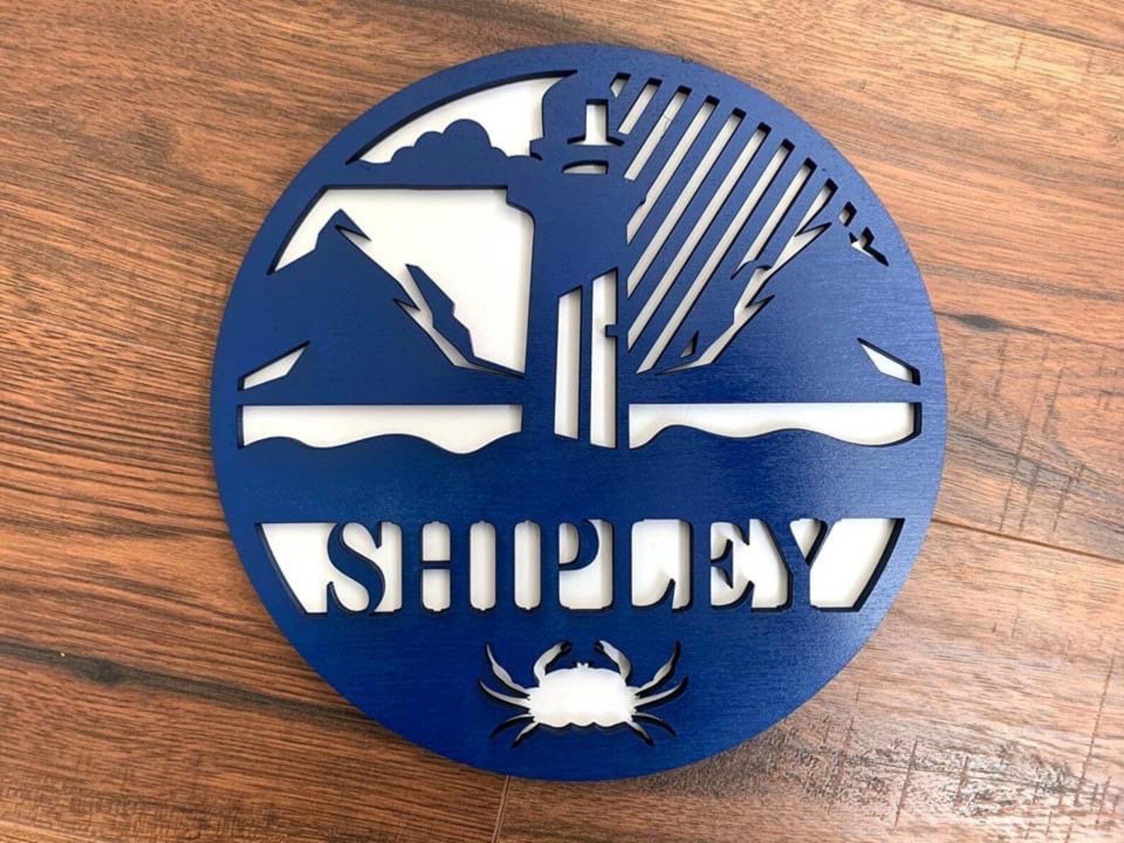 Nautical Beach Themed Personalized 11” Wooden Sign With Stand Ocean Sea ...