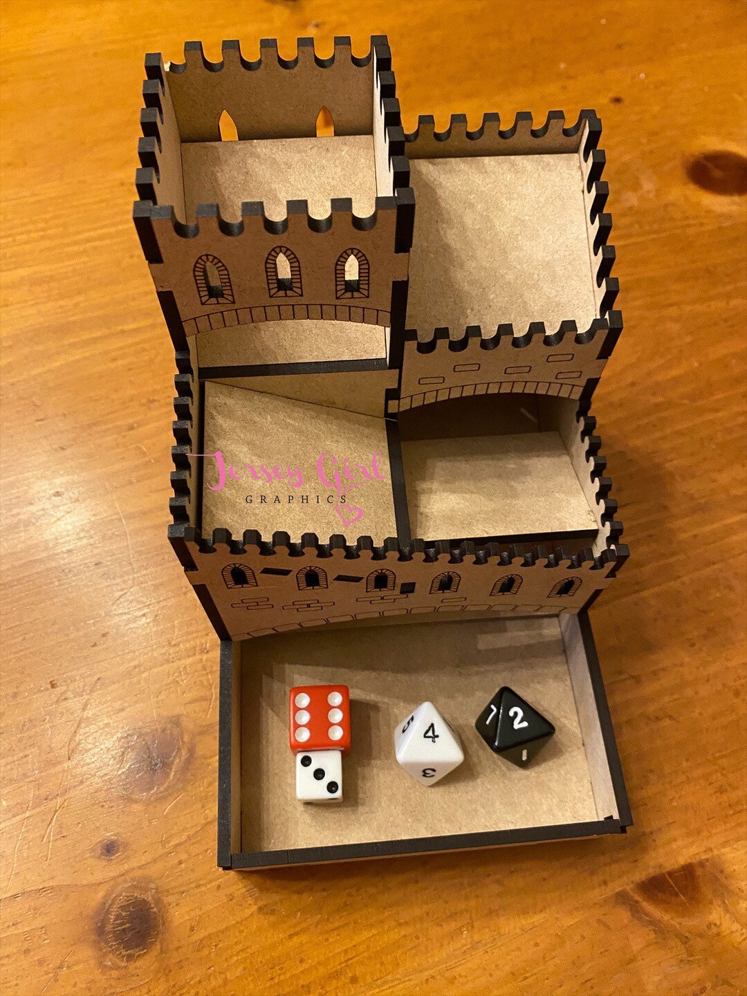 Custom Wooden Dice Castle Tower Tray Role Playing Board Dungeons ...