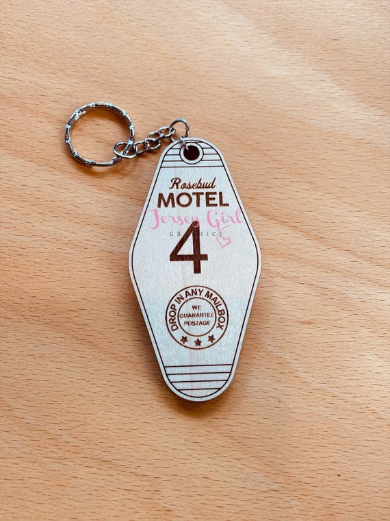 Wooden Motel Style Key Ring Keychain Hotel Rosebud Room - Etsy