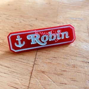 Personalized Name Badge Tag Acrylic Gift Anchor Scoops Ahoy Stranger ...