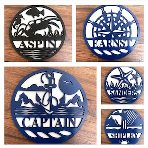 Nautical Beach Themed Personalized 11” Wooden Sign With Stand Ocean Sea ...