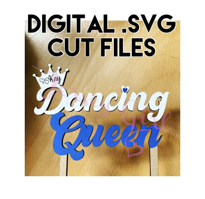 DIGITAL SVG Laser Cut File Dancing Queen Cake Topper for - Etsy
