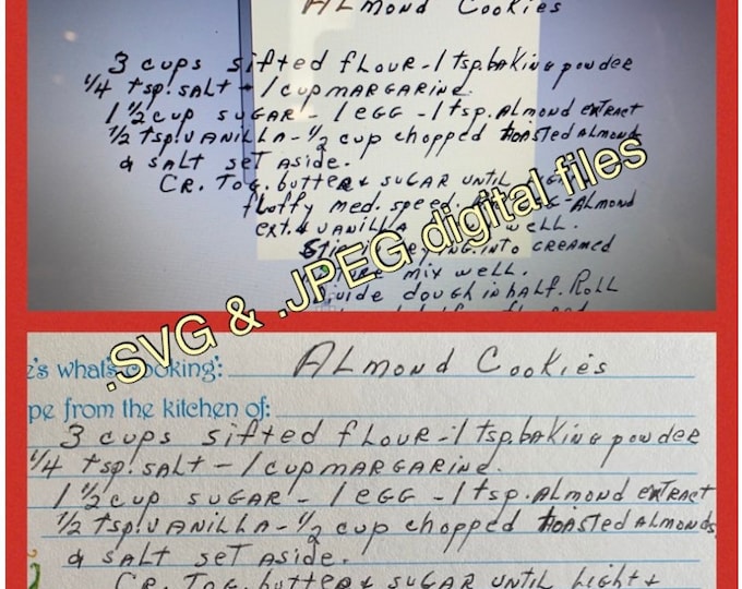 Handwriting Conversion SVG, Ready to Engrave, Old Recipe Restoration ...