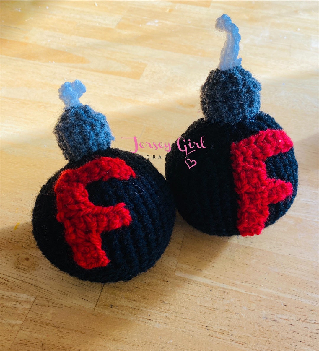Large 7” F BOMB Crochet Stress Ball Relief Toy Throw Funny Gag Gift ...