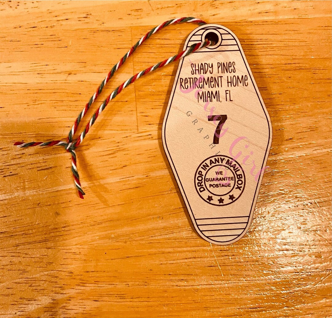 Wooden Motel Style Key Ring Keychain Hotel Shady Pines Room Vintage ...